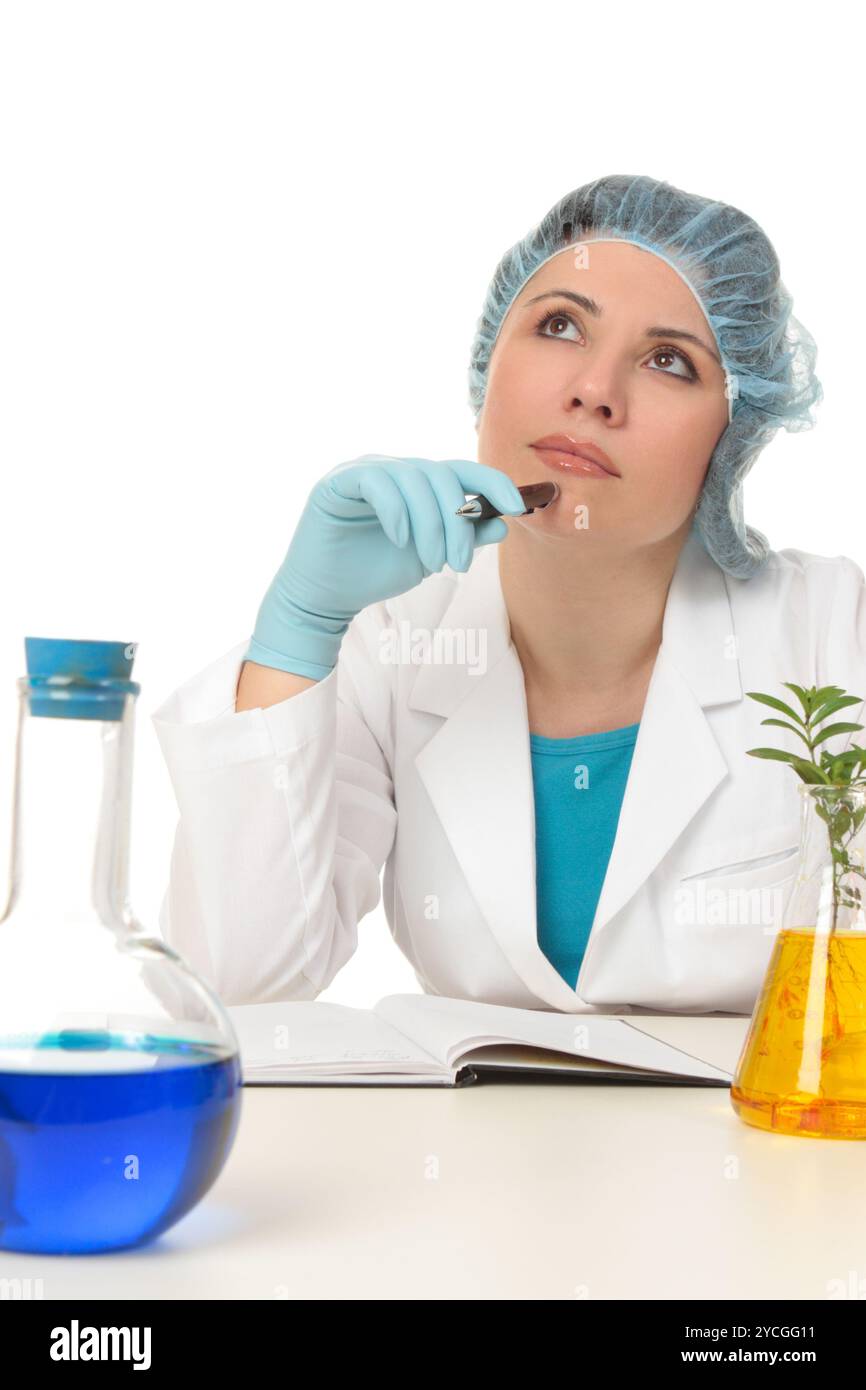 Genetically modified plant female scientist hi-res stock photography ...