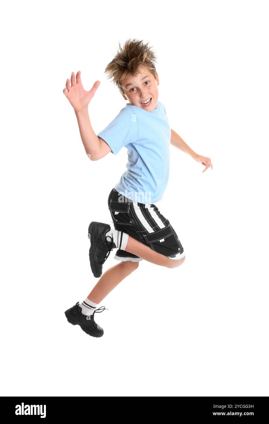 Child jump white background hi-res stock photography and images - Alamy