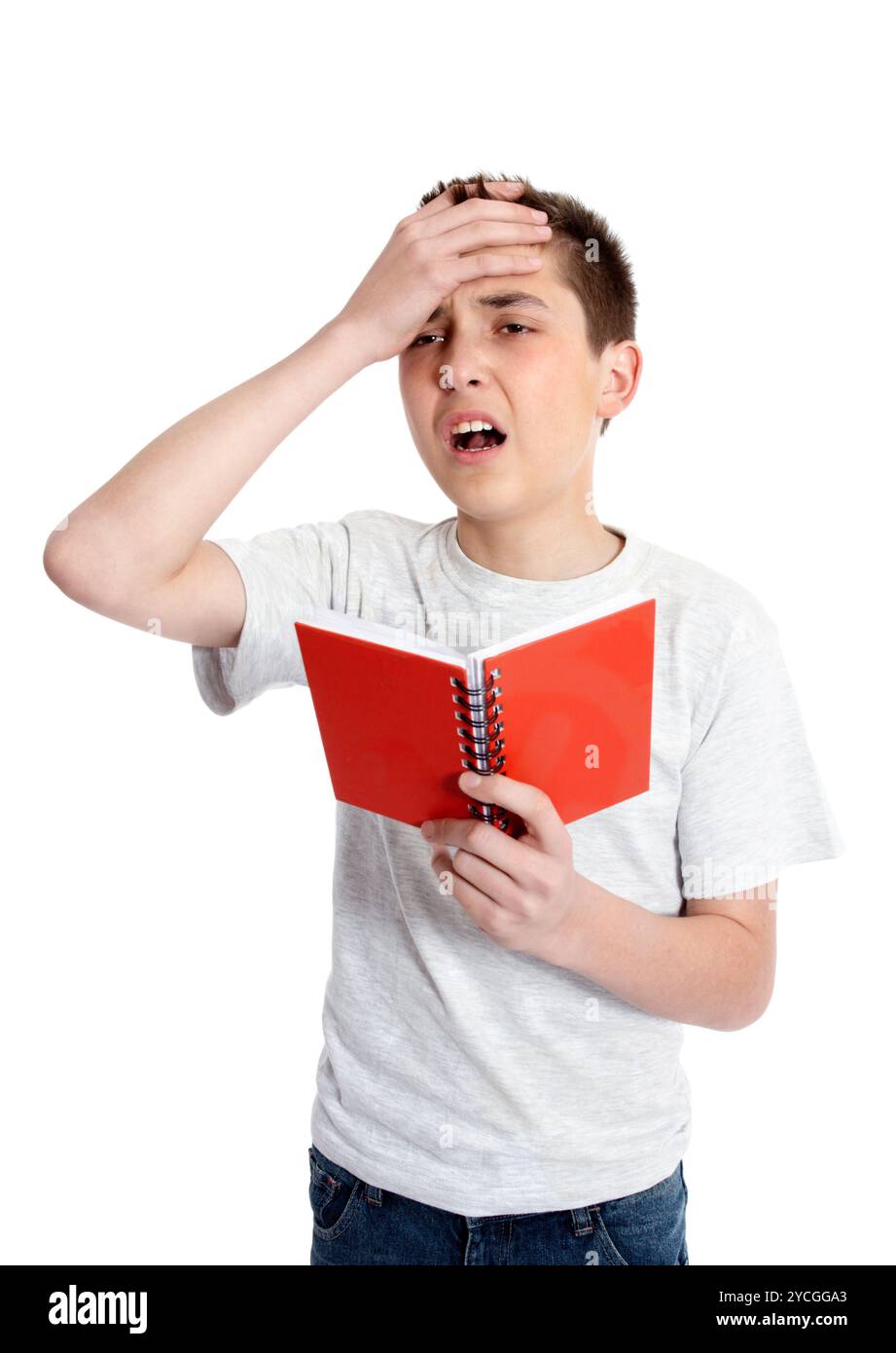Boy or student - stress, error, blunder Stock Photo - Alamy