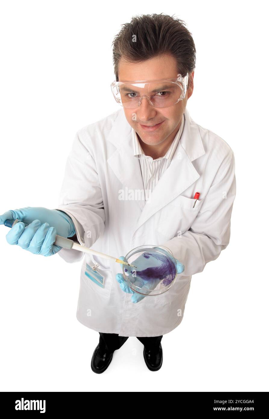 Male doctor analyzing dna Cut Out Stock Images & Pictures - Alamy