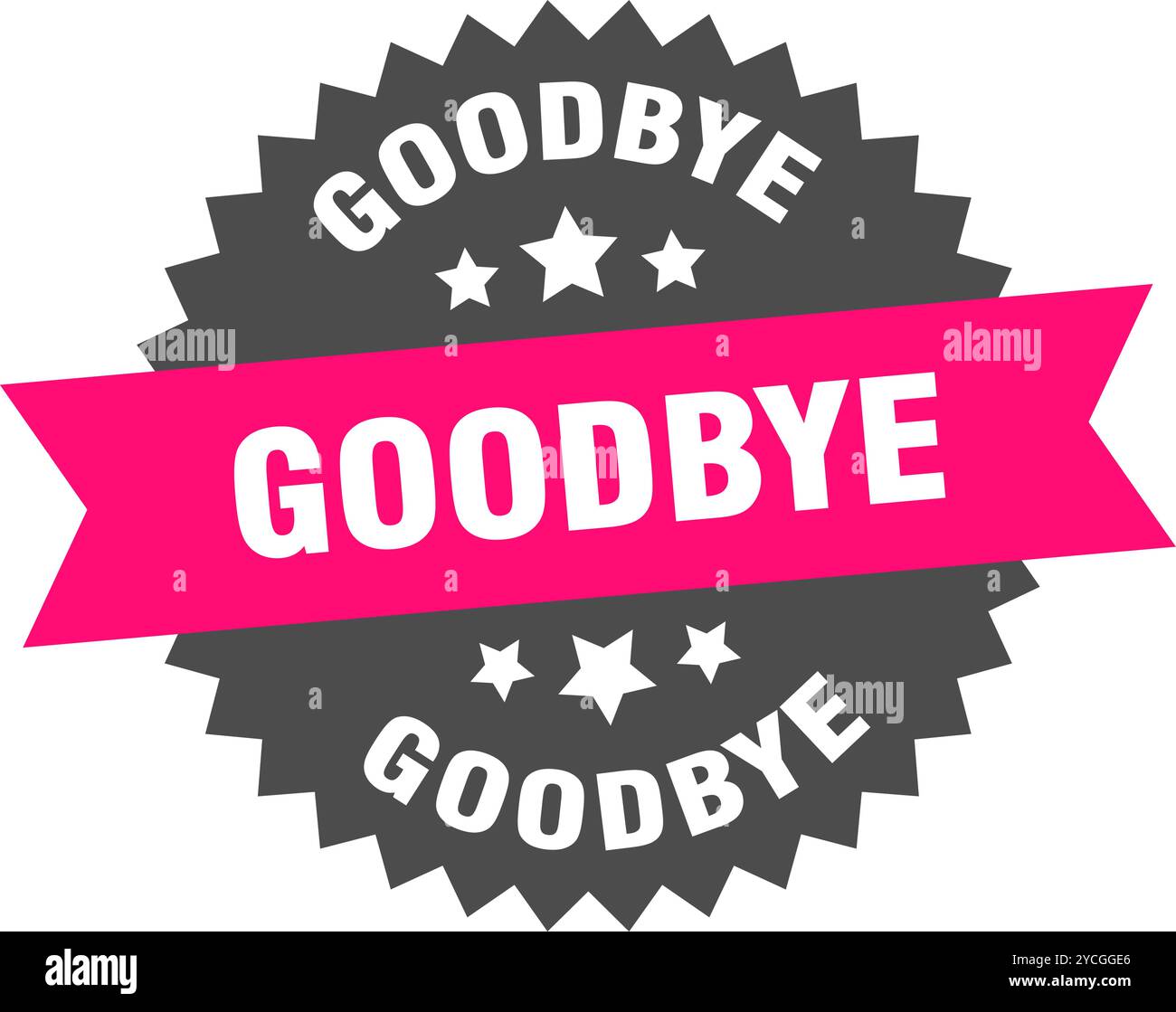 goodbye round pink label isolated on transparent background. goodbye ...