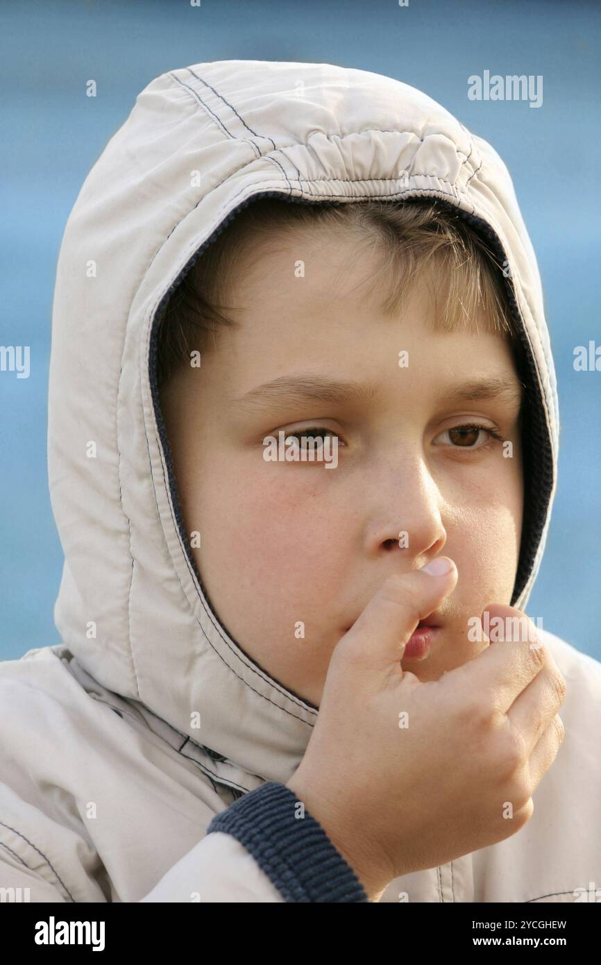 Child boy with a cough Stock Photo - Alamy