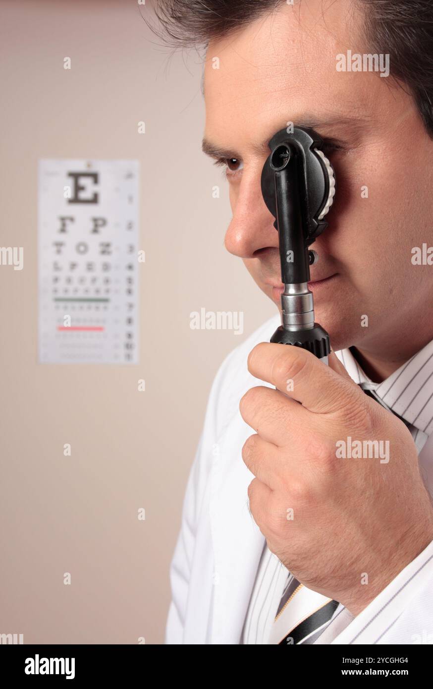 Eyesight vision checkup assessment Stock Photo - Alamy