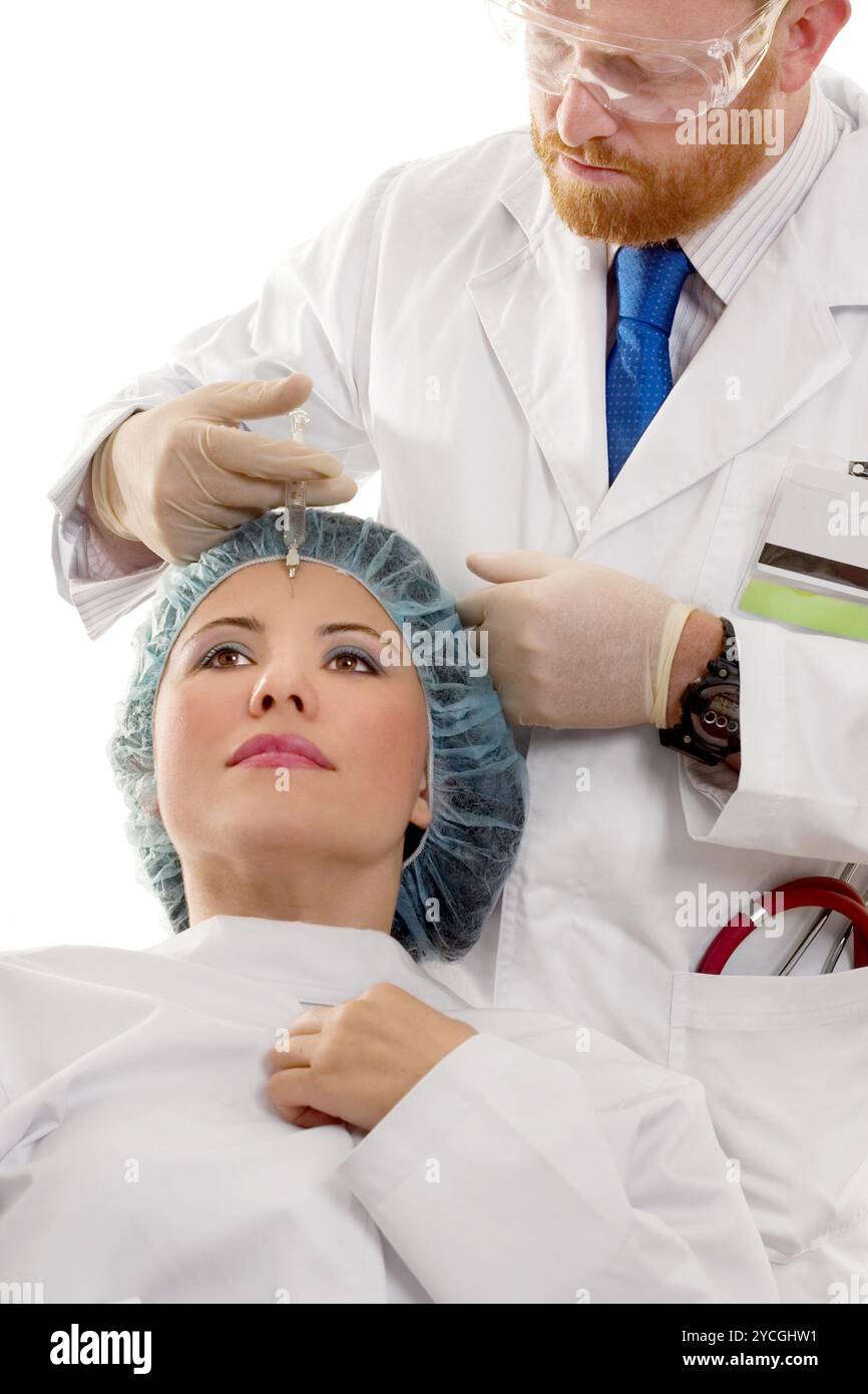 Doctor giving a Botox injection Stock Photo - Alamy