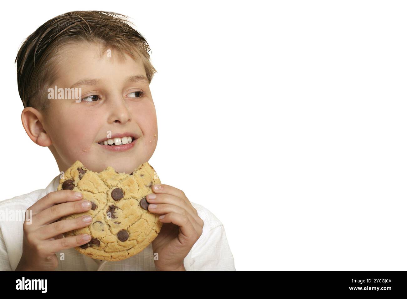 Boy with cookie Stock Photo - Alamy