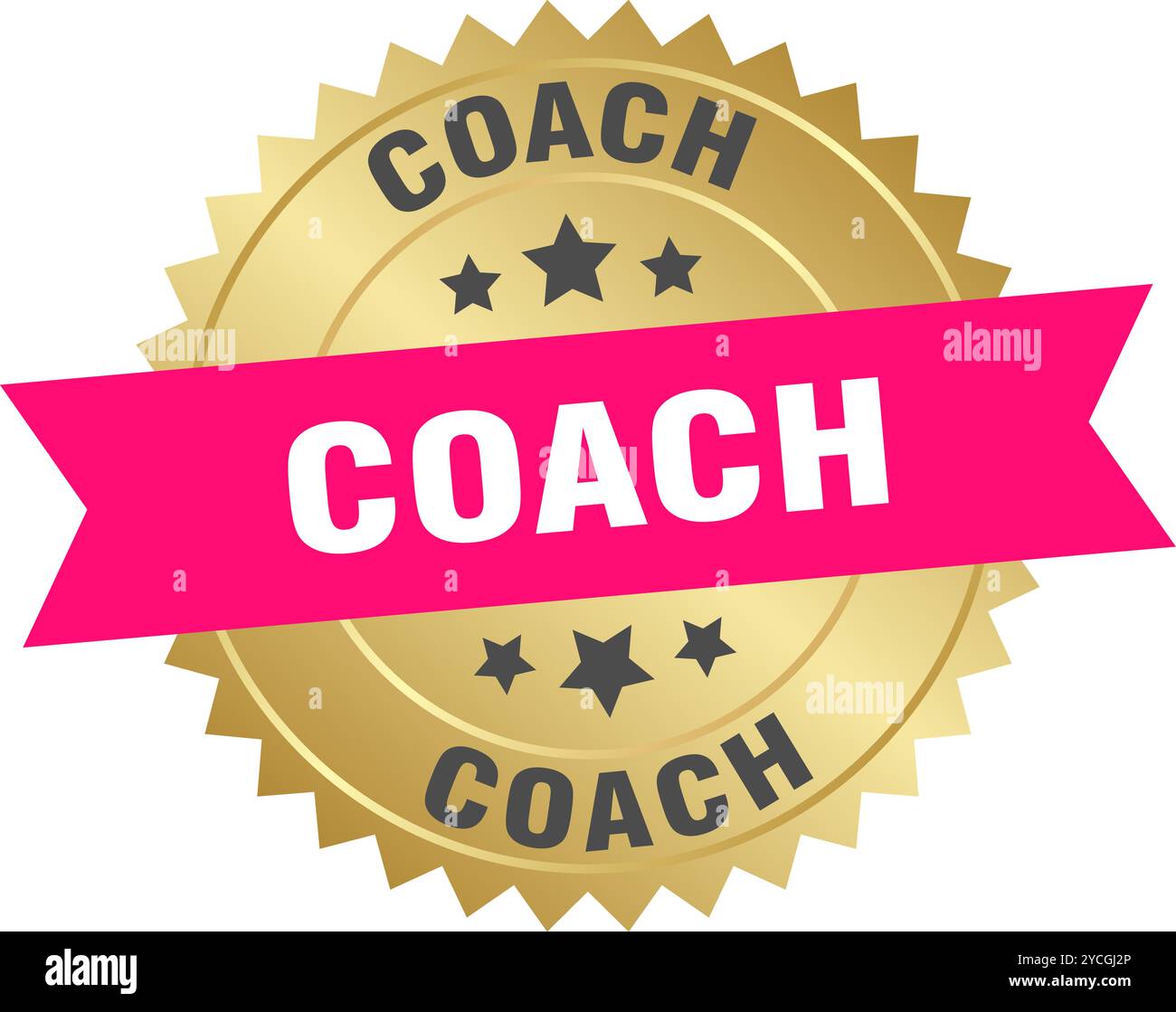 coach round pink and gold label isolated on transparent background ...