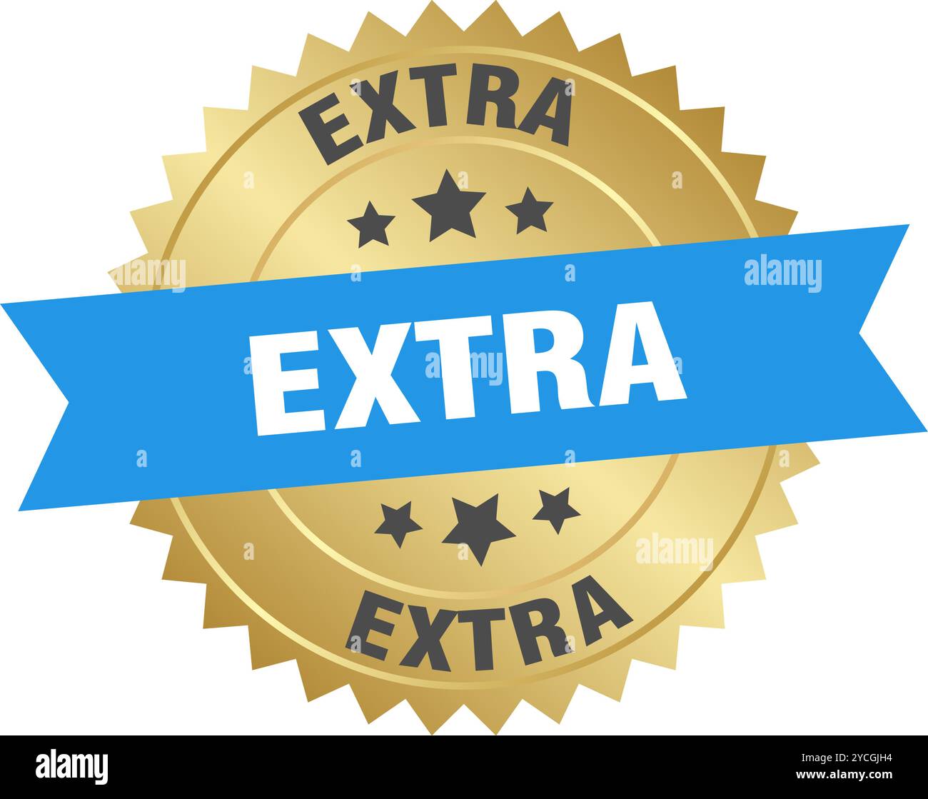 extra round blue and gold label isolated on transparent background ...
