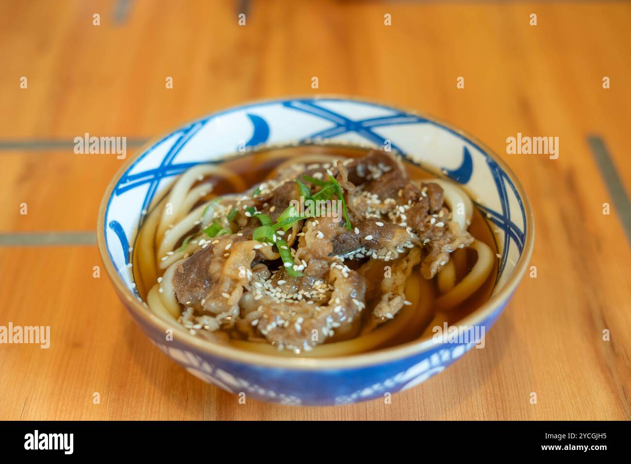 Japanese Cuisine hot soup udon noodle as kake udon with a mild broth ...