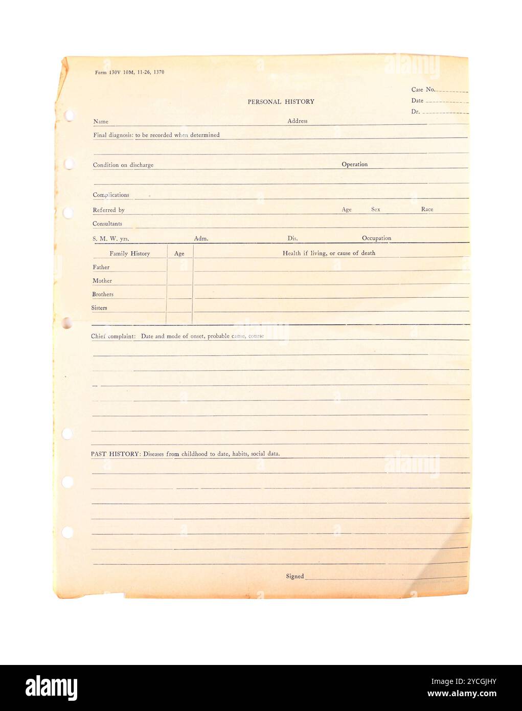 Medical history form hi-res stock photography and images - Alamy