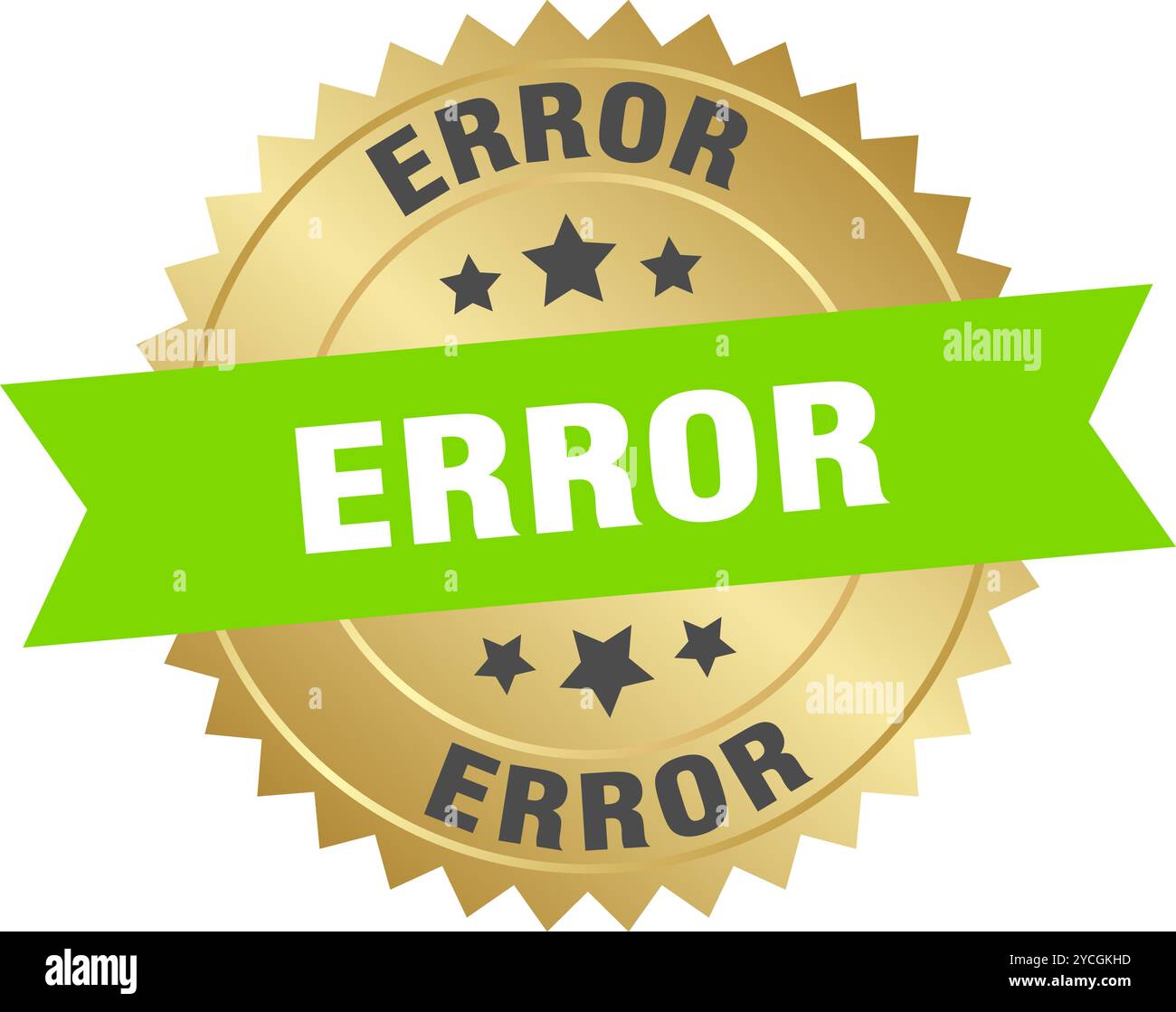 error round green and gold label isolated on transparent background ...