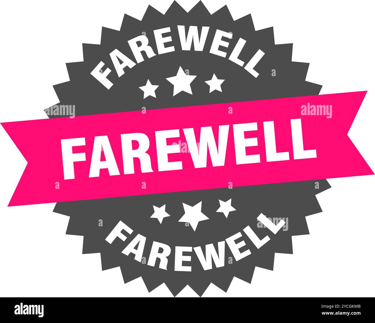 farewell round pink label isolated on transparent background. farewell ...