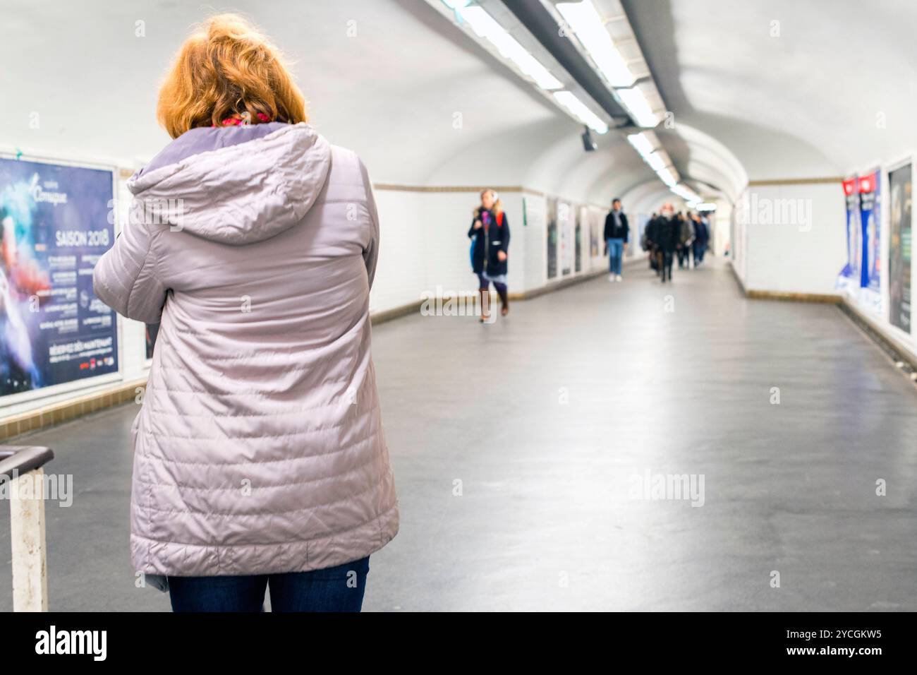 Female Subway Musician Female Singer at Subway Station Chatalet giving ...