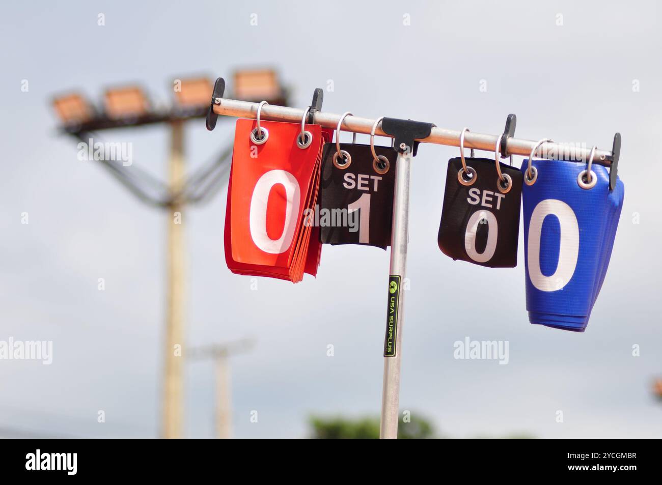 Score counter on a tennis court with blurred background Stock Photo - Alamy