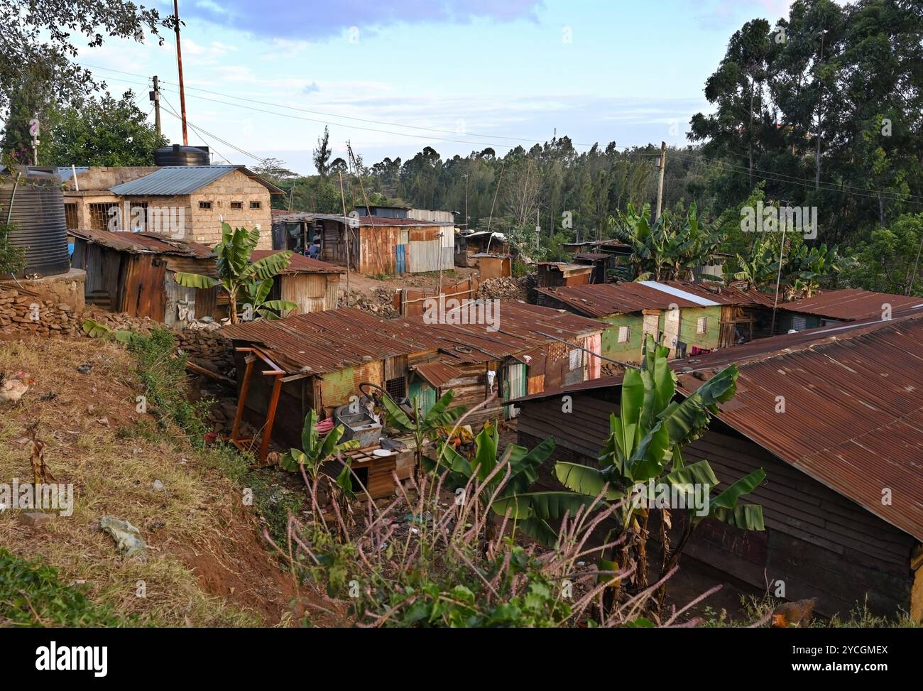 Kenyan slums in Nairobi. One of the largest slums in Africa Stock Photo ...