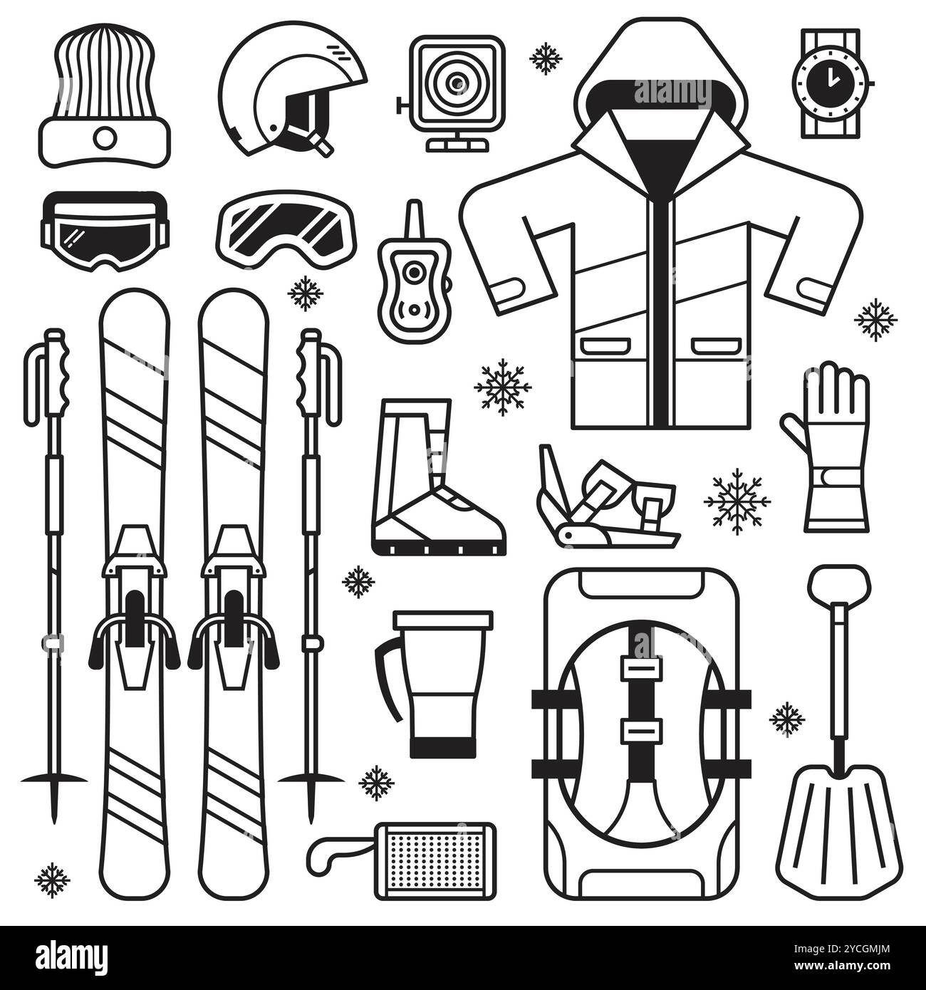 Travel equipment essentials Stock Vector Images - Alamy
