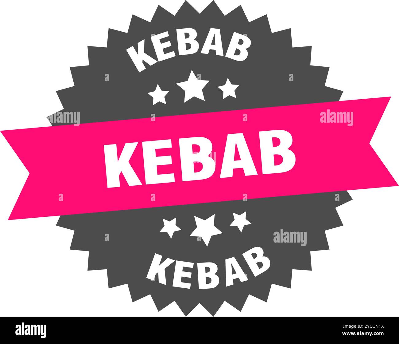 kebab round pink label isolated on transparent background. kebab Stock ...
