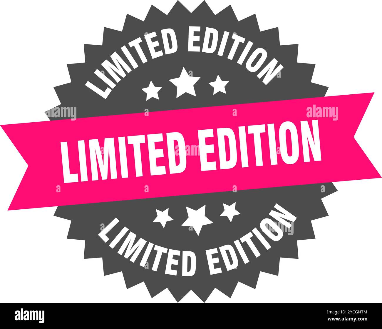 limited edition round pink label isolated on transparent background ...