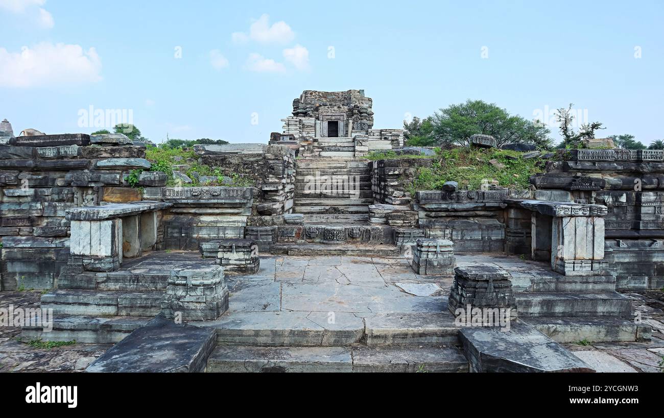 View of the ruined main entrance of the Chaunsath Yogini Temple, an ...