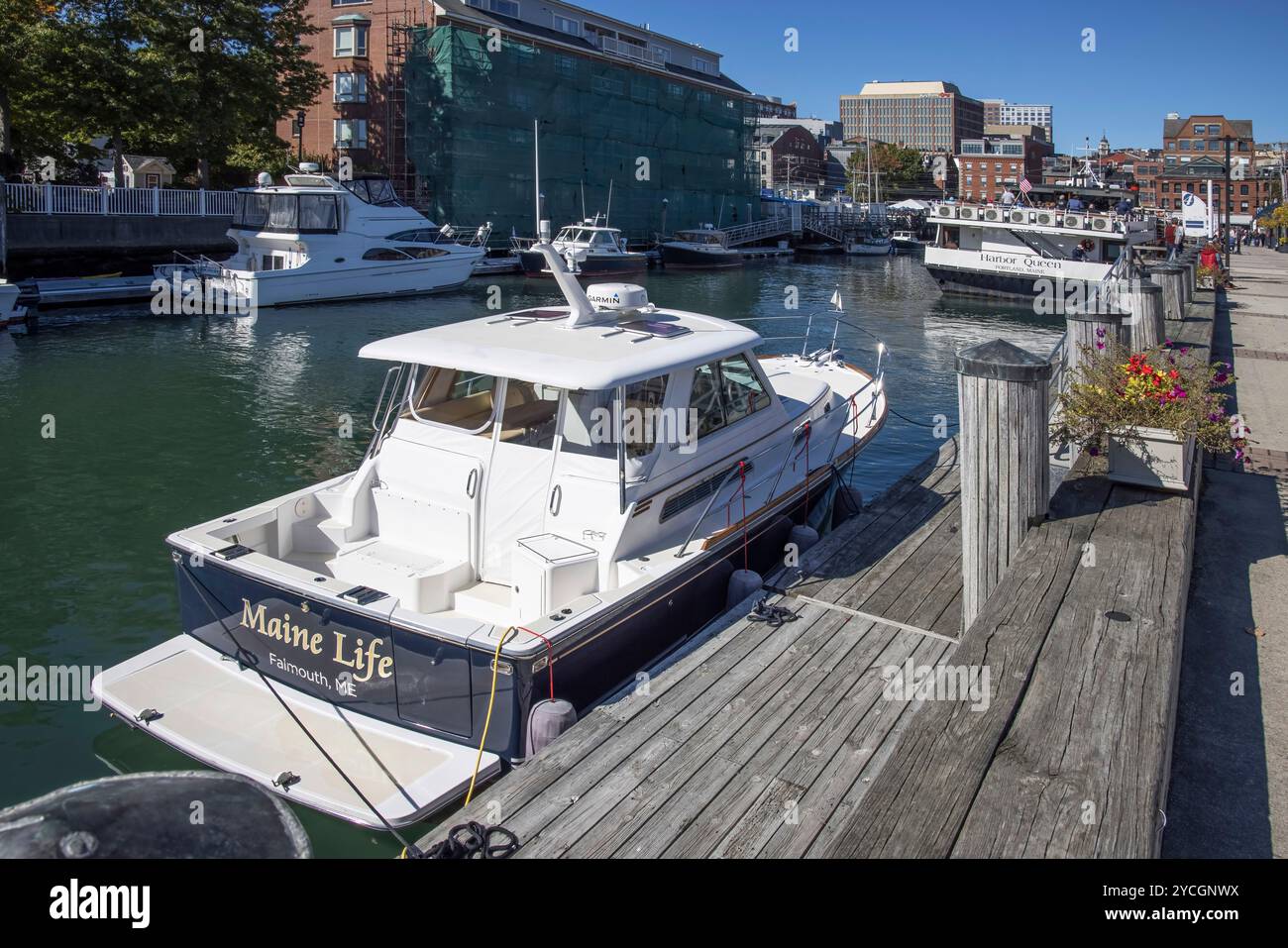 boats moored in the port of portland maine Stock Photo - Alamy