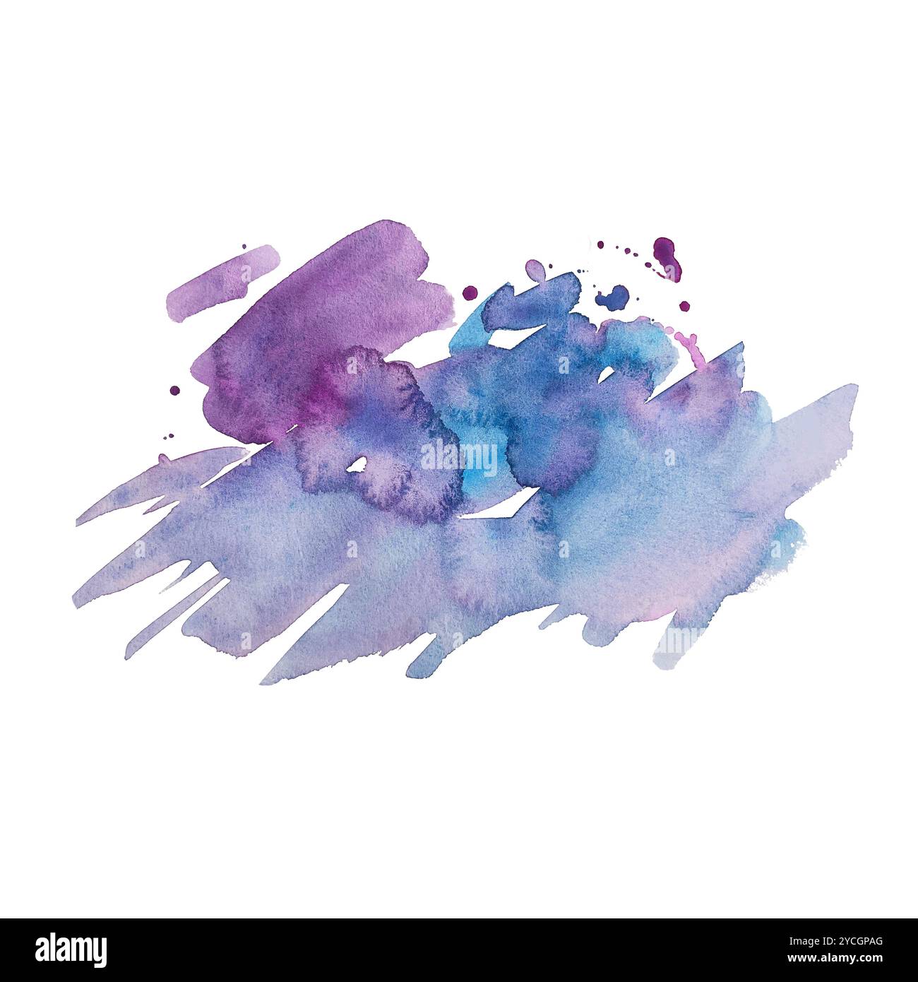Acid spots in watercolor technique.Purple,blue and lilac colors in a ...