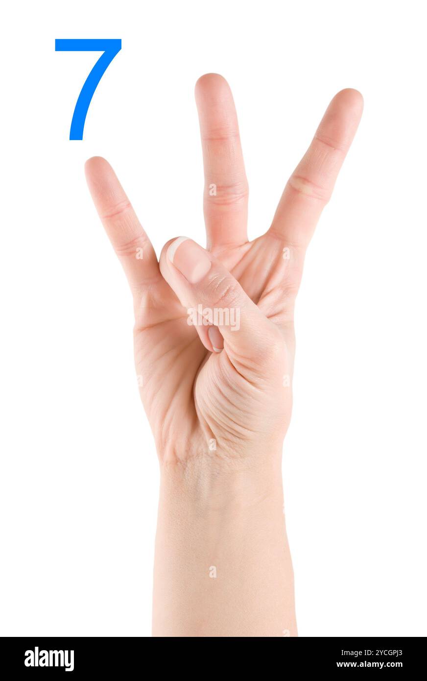 Hand sign of number seven hi-res stock photography and images - Alamy