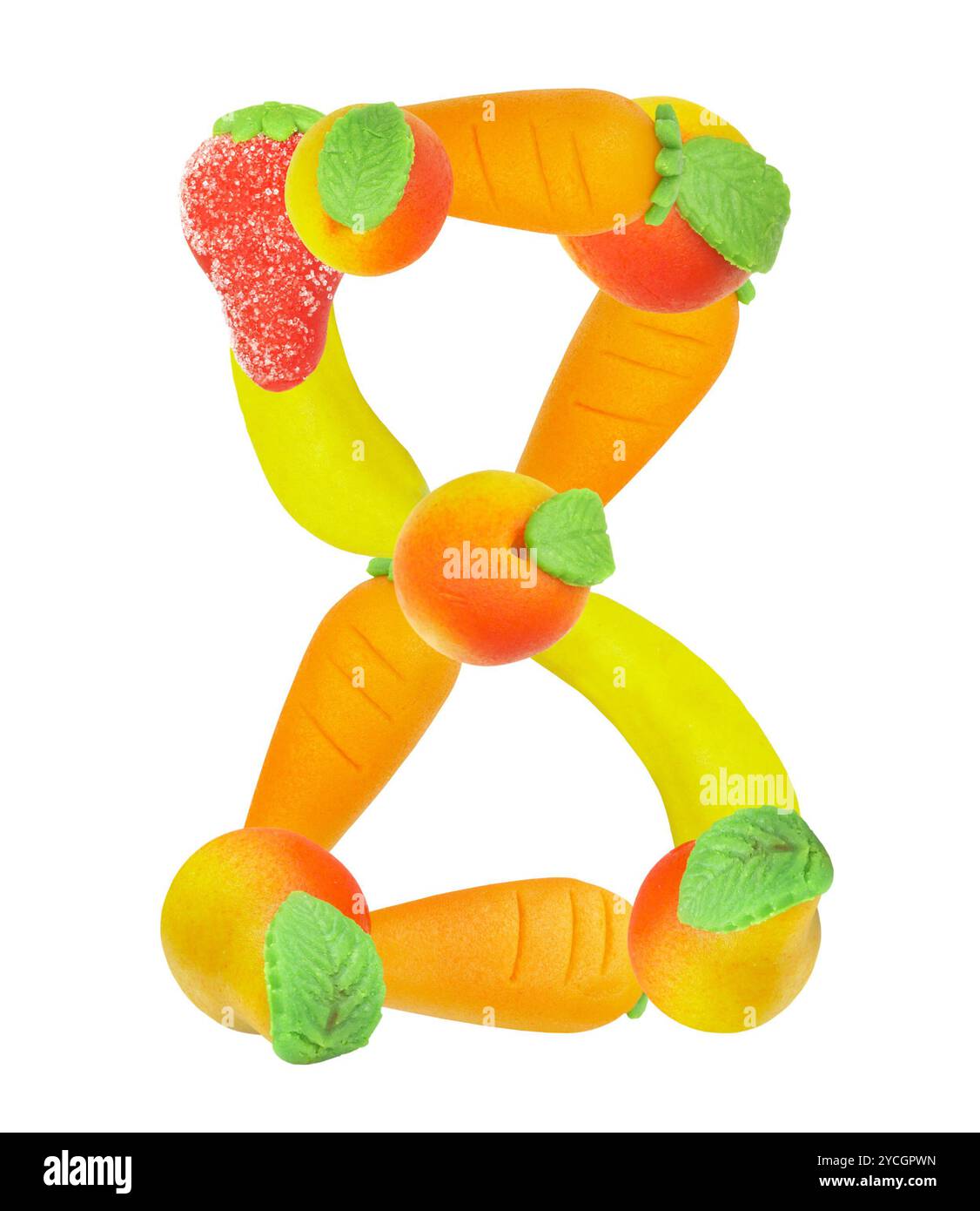 Alphabet from fruit, the number 8 Stock Photo - Alamy