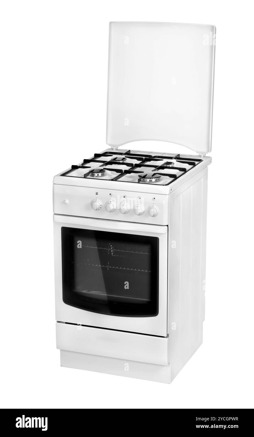 White gas cooker isolated Stock Photo - Alamy