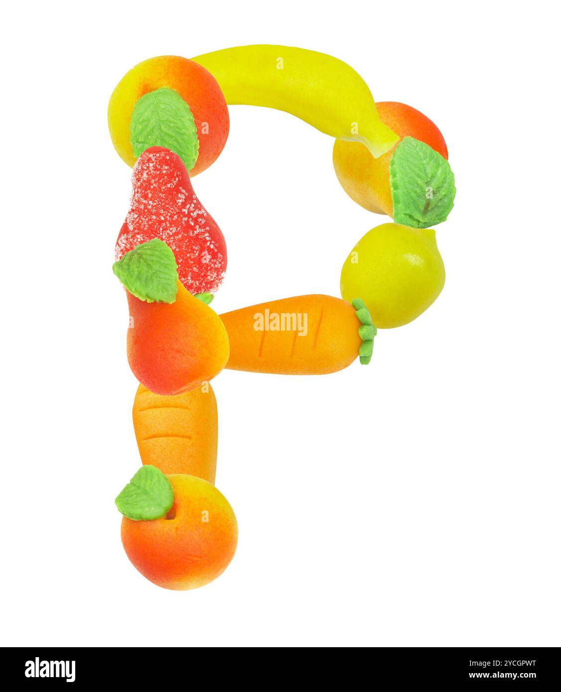 Alphabet from fruit, the letter P Stock Photo - Alamy