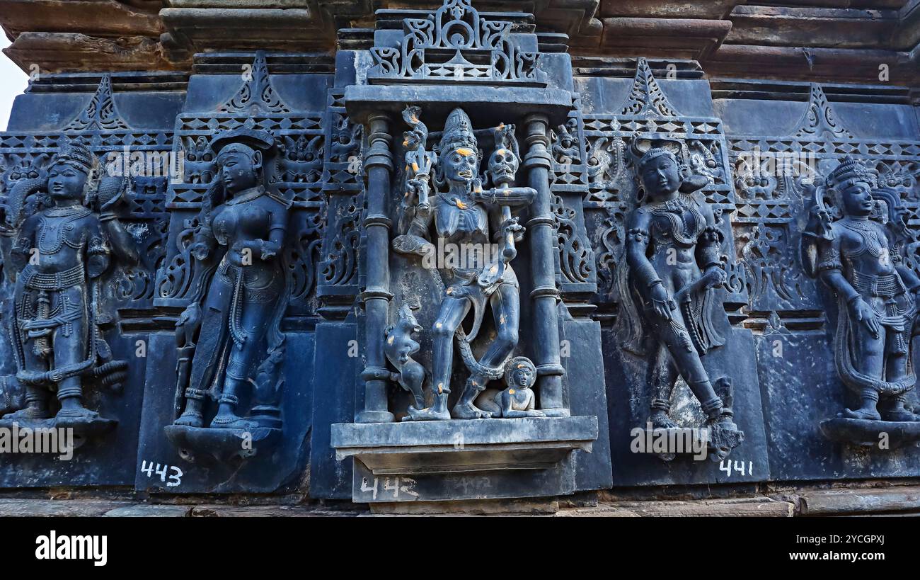 Carved sculptures of Goddess Chamunda and other Hindu deities ...