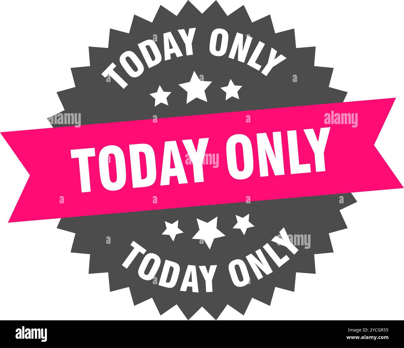 today only round pink label isolated on transparent background. today ...