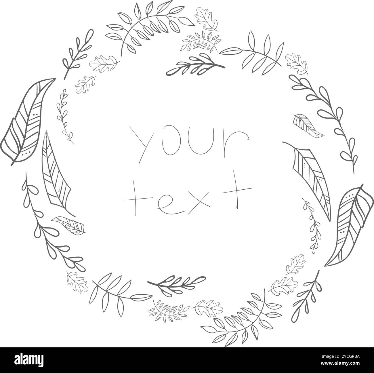 Oak leaf wreath Black and White Stock Photos & Images - Alamy