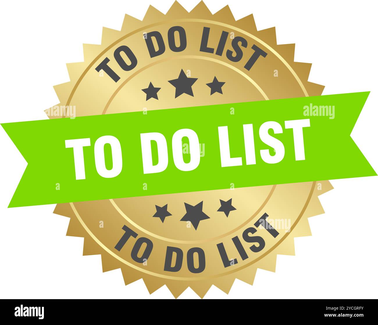 to do list round green and gold label isolated on transparent ...