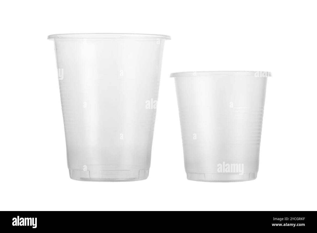 Two empty disposable plastic glass Stock Photo - Alamy
