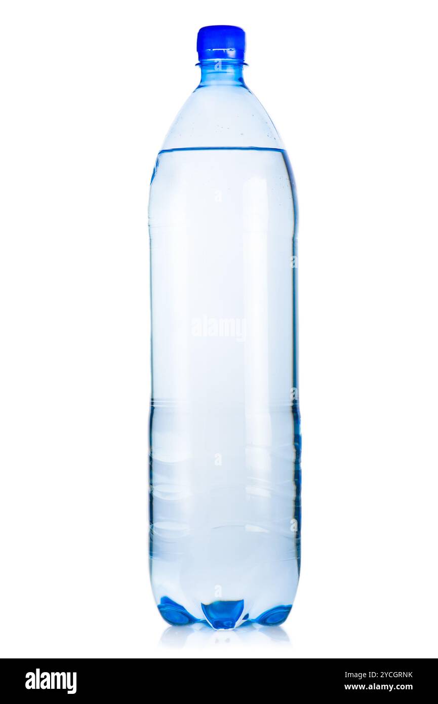 Blue plastic bottle of iced mineral water Stock Photo - Alamy