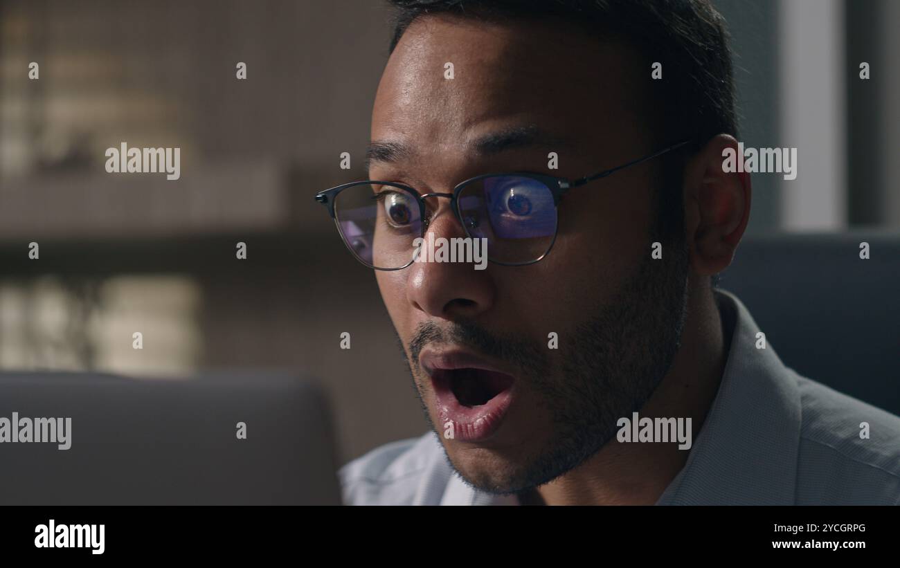 Indian shocked stressed amazed bad wonder businessman shock Arabian man ...