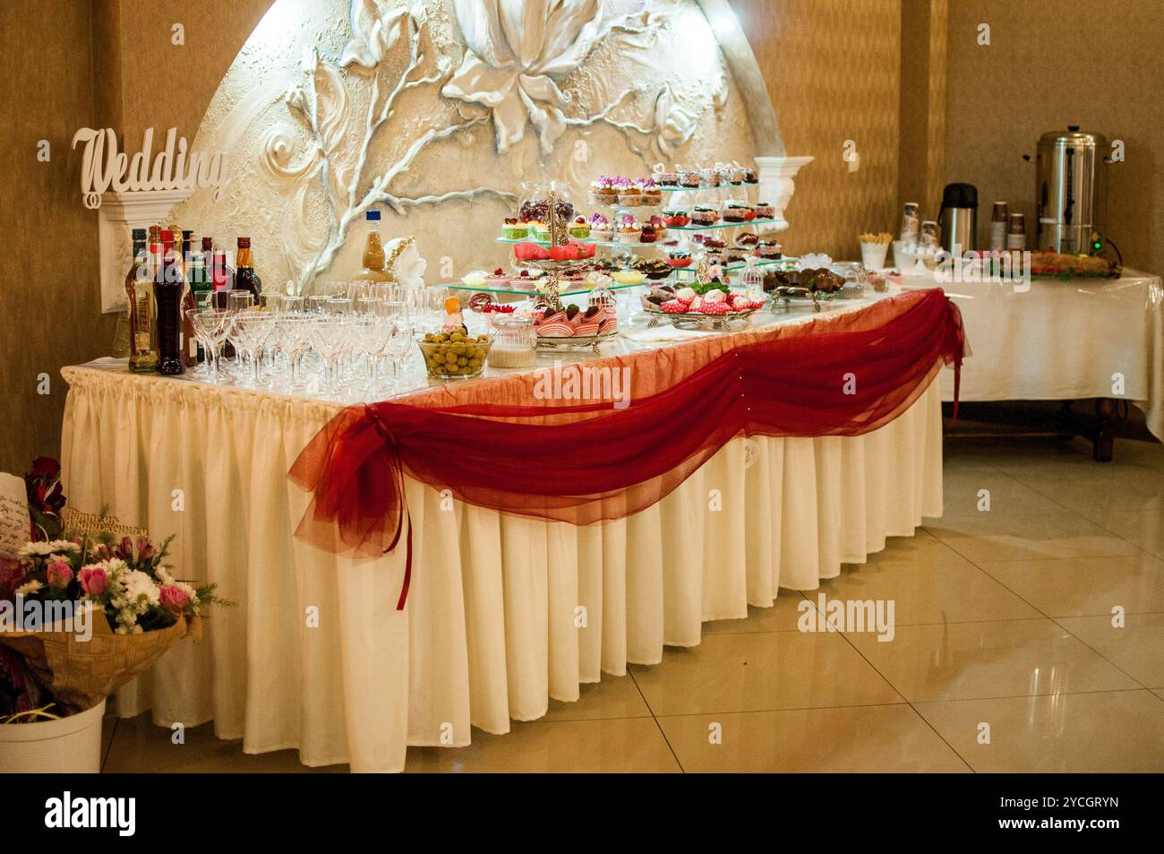Elegant Wedding Dessert Table Adorned with Delicacies and Decor Stock ...
