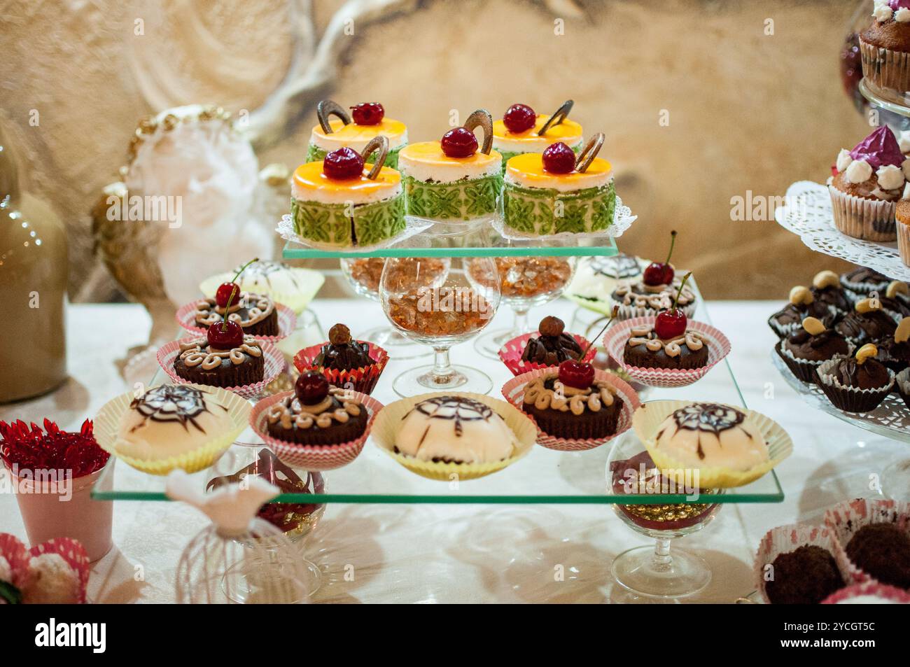 An Exquisite Display of Colorful Confections and Elegant Treats on a ...