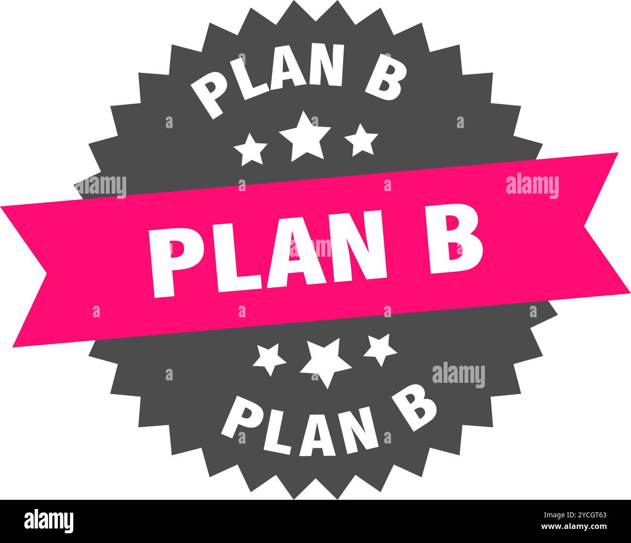 plan b round pink label isolated on transparent background. plan b ...