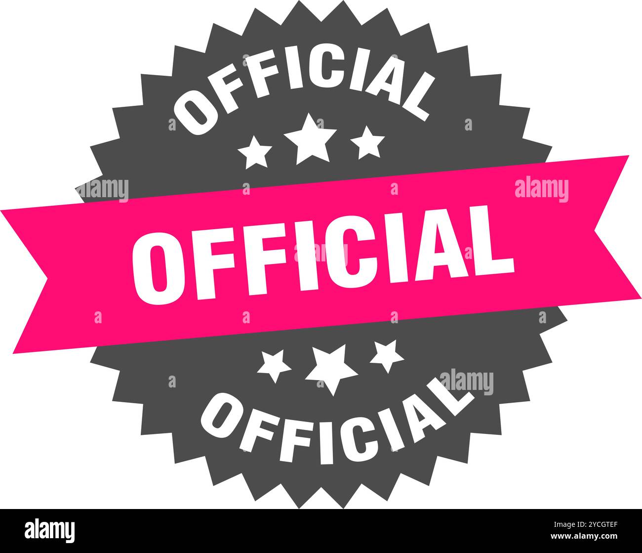 official round pink label isolated on transparent background. official ...