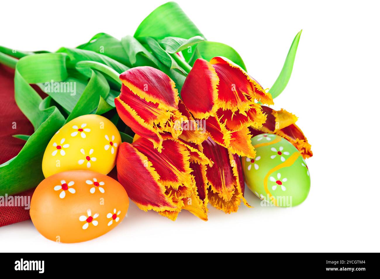 Easter decoration with spring tulip flowers Stock Photo - Alamy