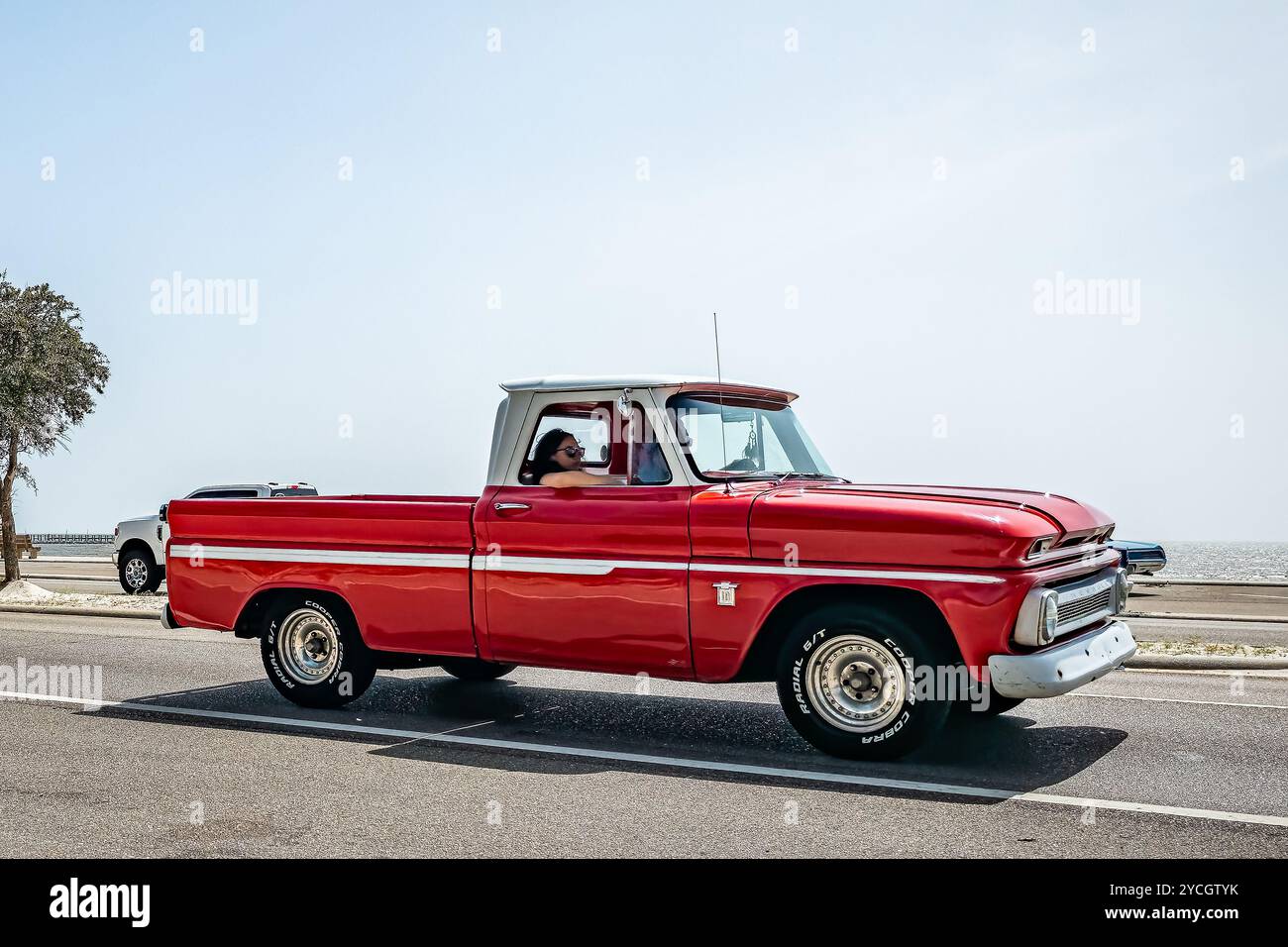 Gulfport, MS - October 04, 2023: Wide angle side view of a 1964 ...