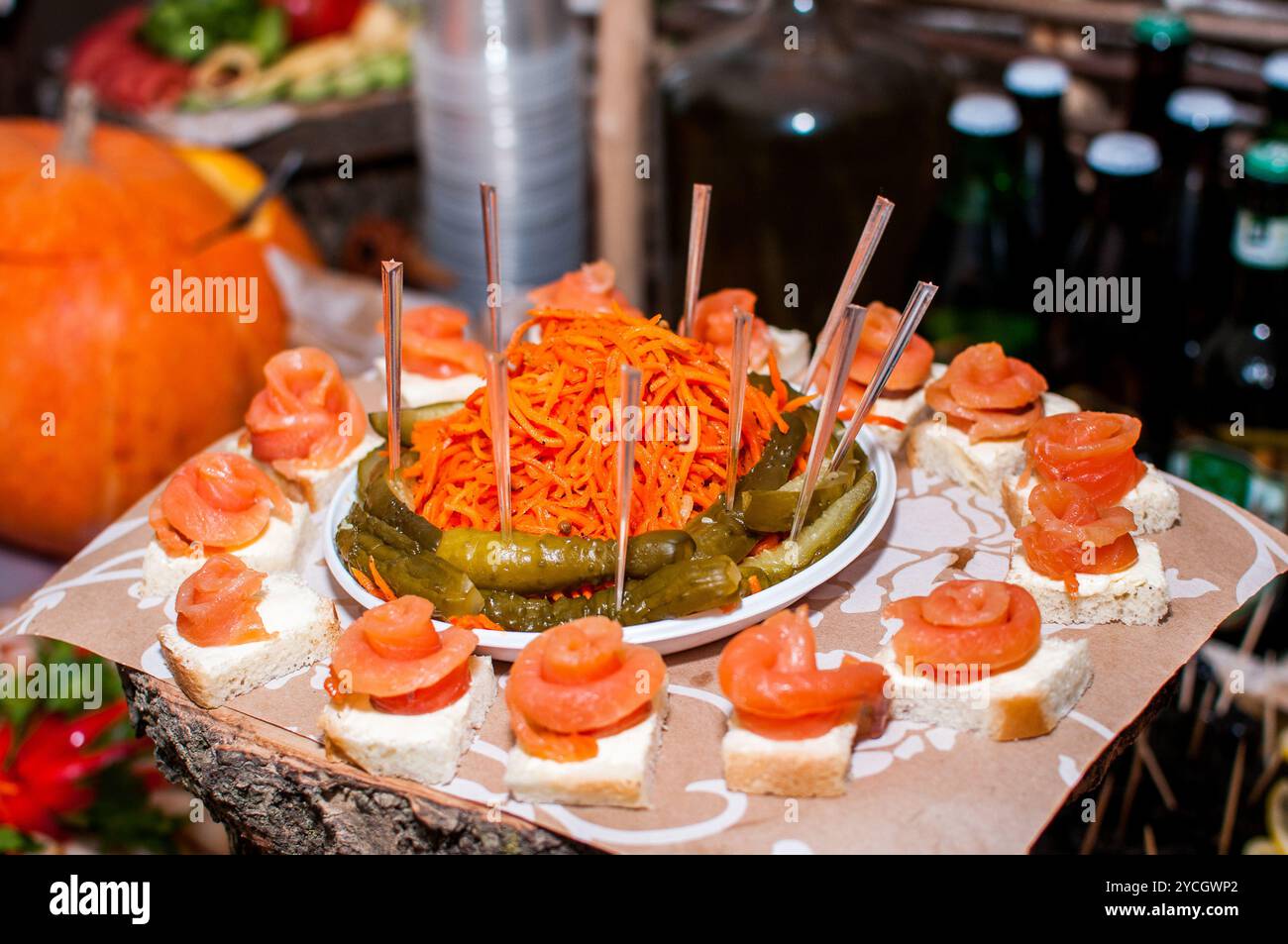 A Festive Spread of Appetizers Showcasing Bright Carrots and Delicious ...