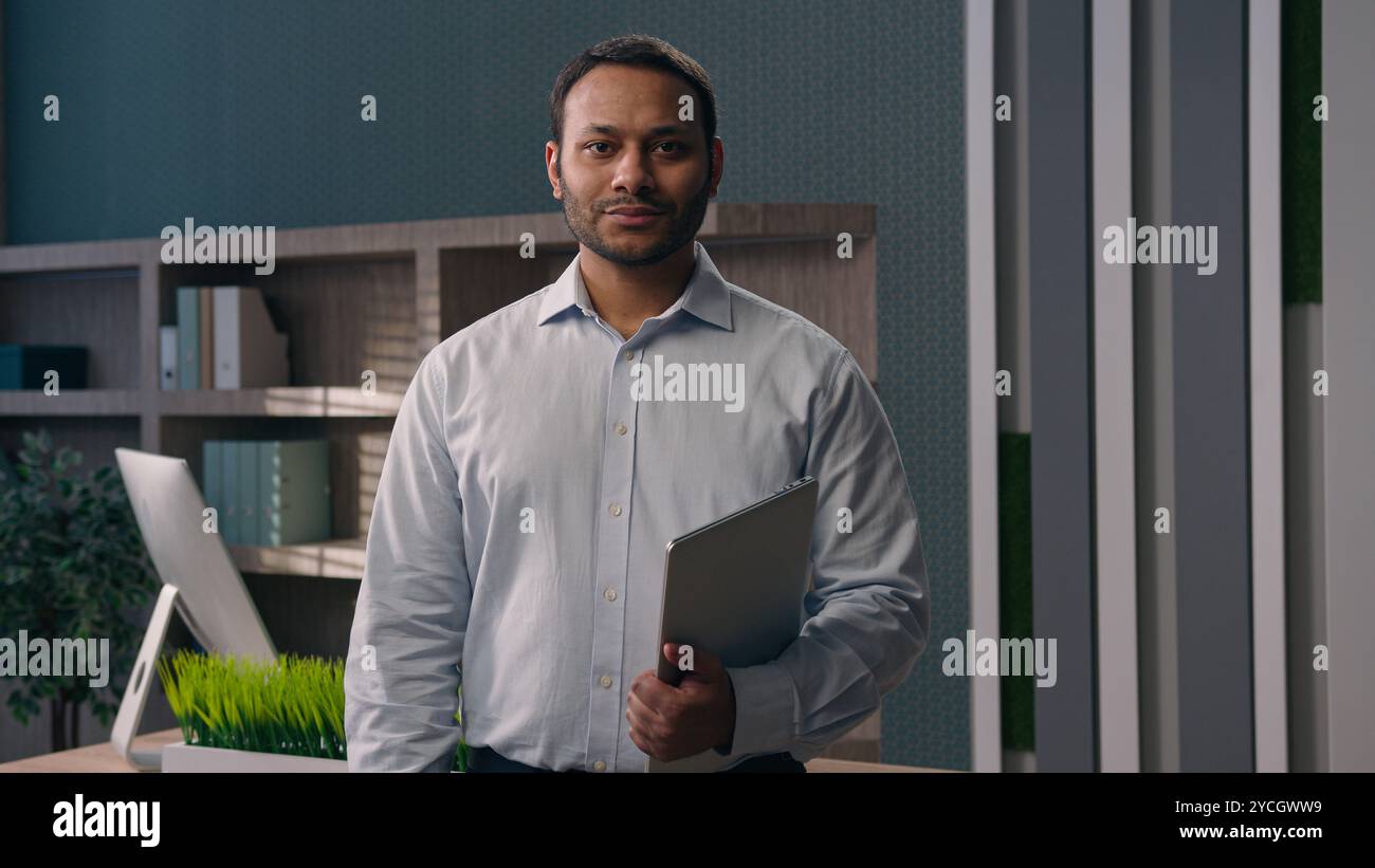 Business portrait in office adult Indian man American guy ethnic ...