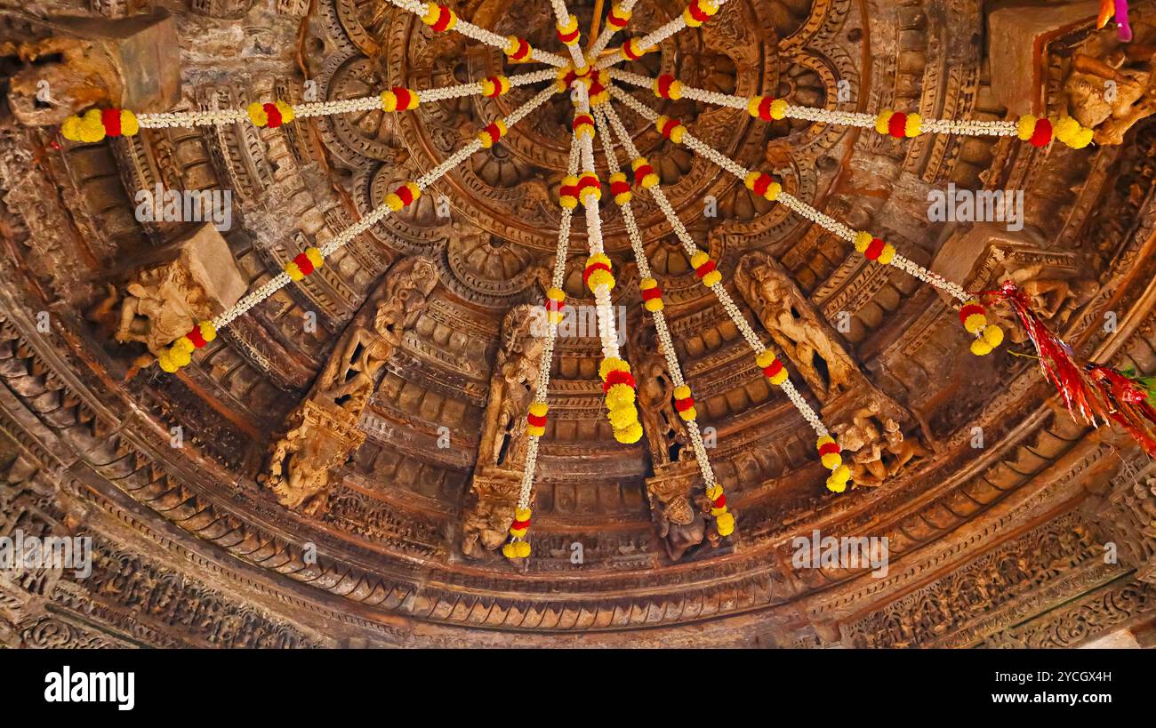 Carvings on the mandapa of Jasmalnathji Mahadev Temple, also known as ...