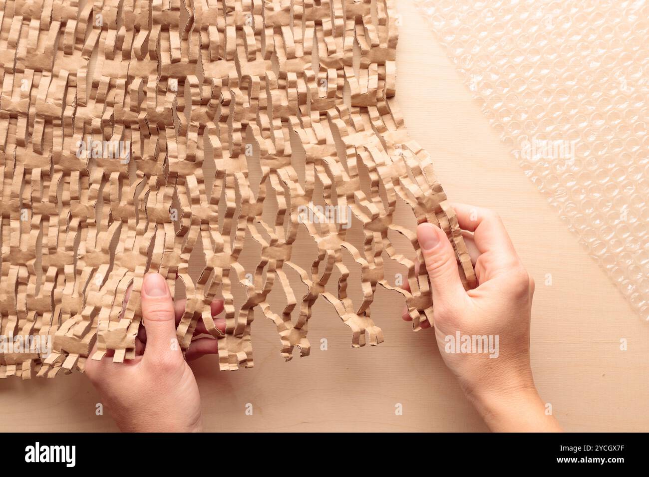 Environmentally eco-friendly honeycomb elastic brown wrapping recycled ...