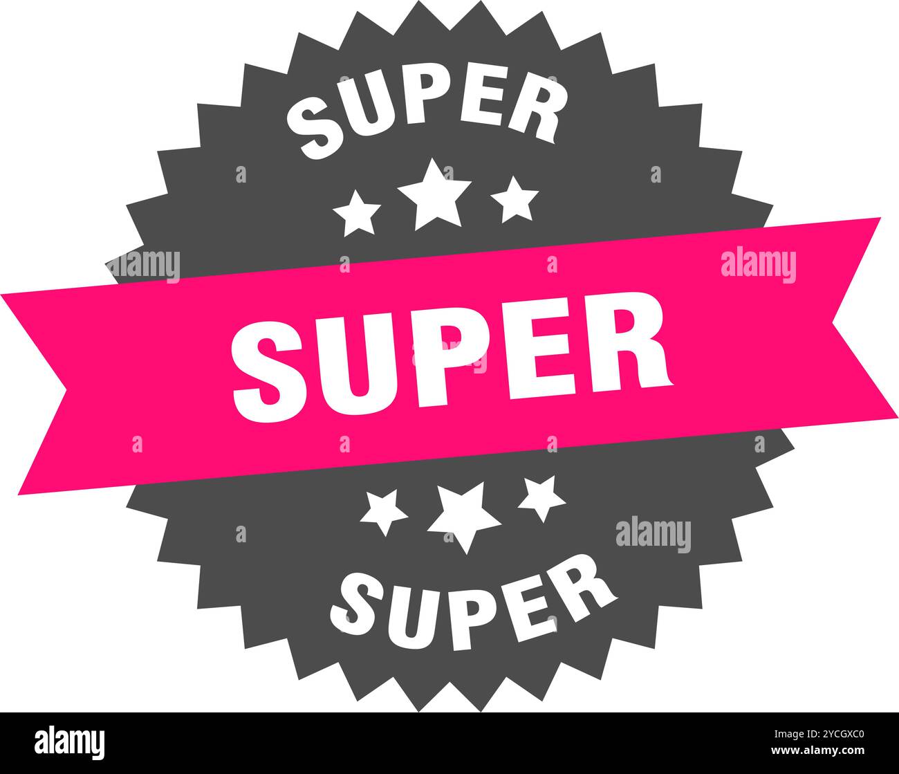 super round pink label isolated on transparent background. super Stock ...