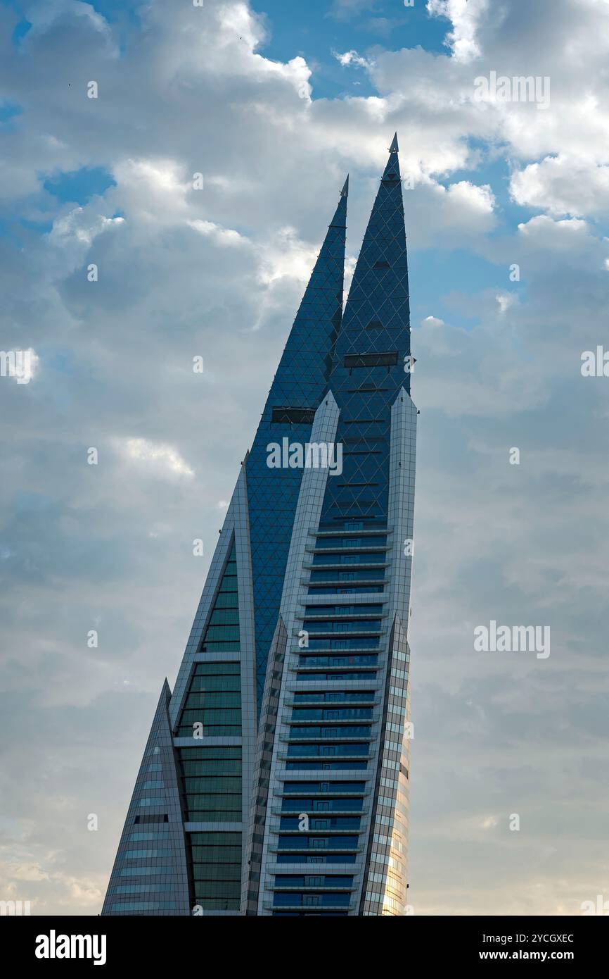 World Trade Center skyscraper and skyline of Manama City Bahrain Stock ...