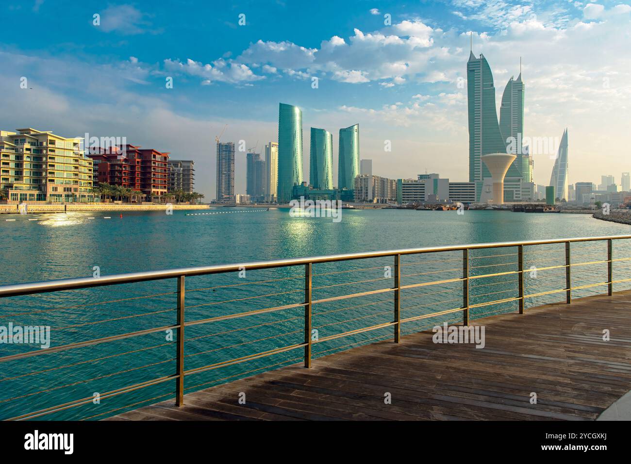 Bahrain Financial Harbor, Harbor Towers, Bahrain Skyline view sunset ...