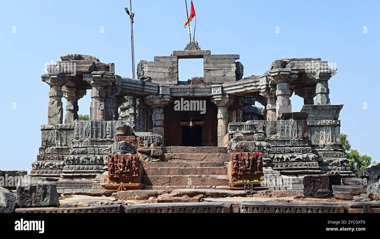 Front view of the ruined Lord Shiva Temple, Bavka, Dahod, Gujarat ...
