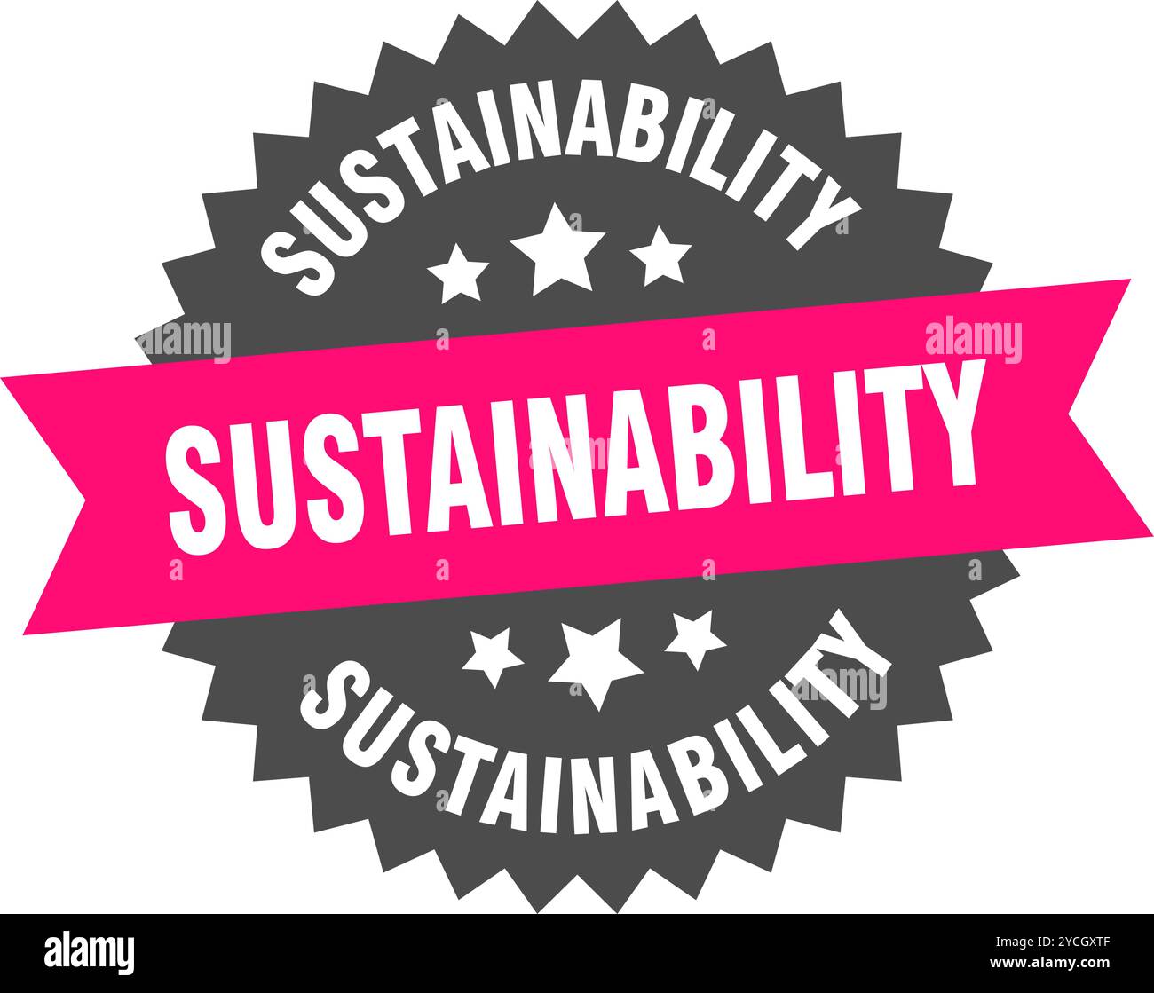 sustainability round pink label isolated on transparent background ...